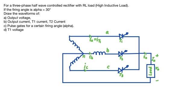 For a three-phase half wave controlled rectifier with | Chegg.com