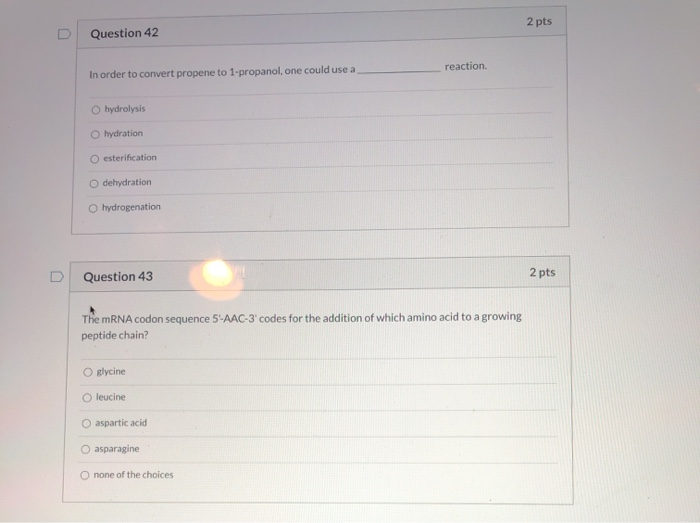 Solved 2 pts Question 42 reaction. In order to convert | Chegg.com