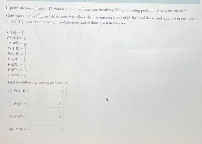 Solved 1 Point Rework Problem 17 From Section 3 3 Of Your