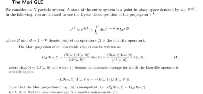Solved We consider an N particle system. A state of the | Chegg.com
