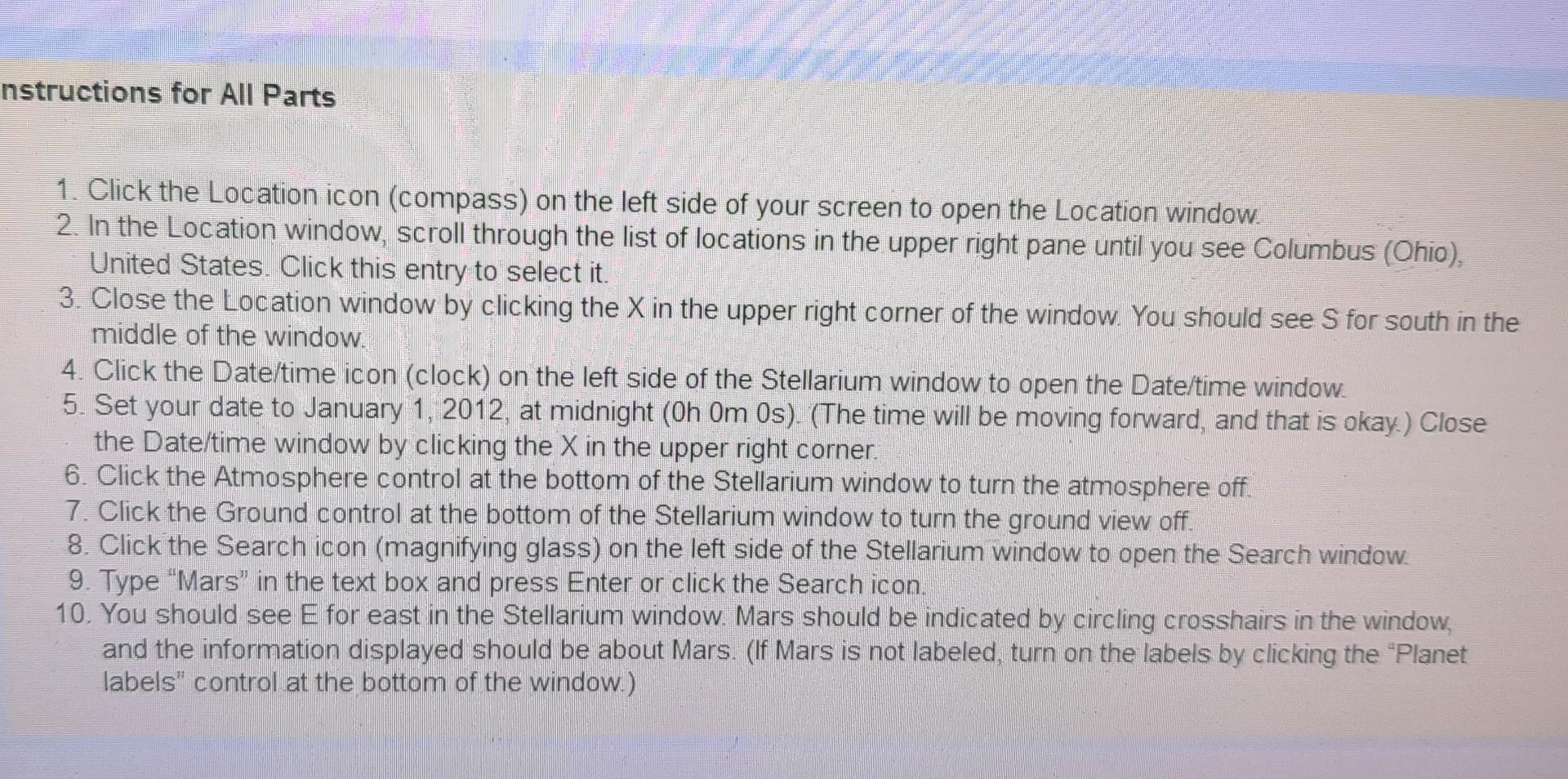 Solved 1. Click the Location icon (compass) on the left side | Chegg.com