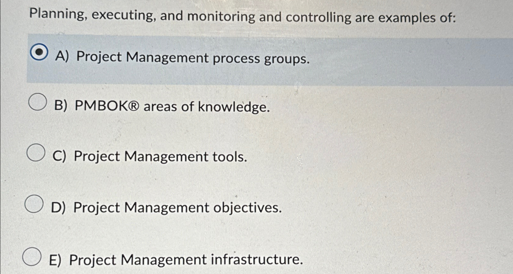 Solved Planning, executing, and monitoring and controlling | Chegg.com