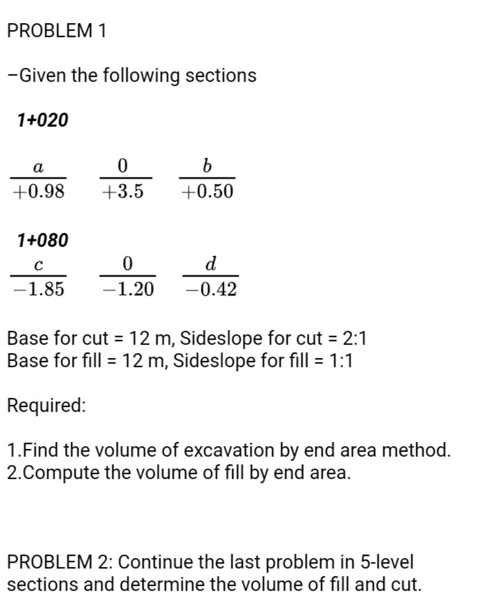 Solved PROBLEM 1-Given the following sections1+020Base for | Chegg.com