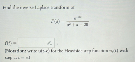 Solved Find the inverse Laplace transform | Chegg.com