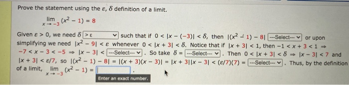 Solved Prove the statement using the e, 8 definition of a | Chegg.com