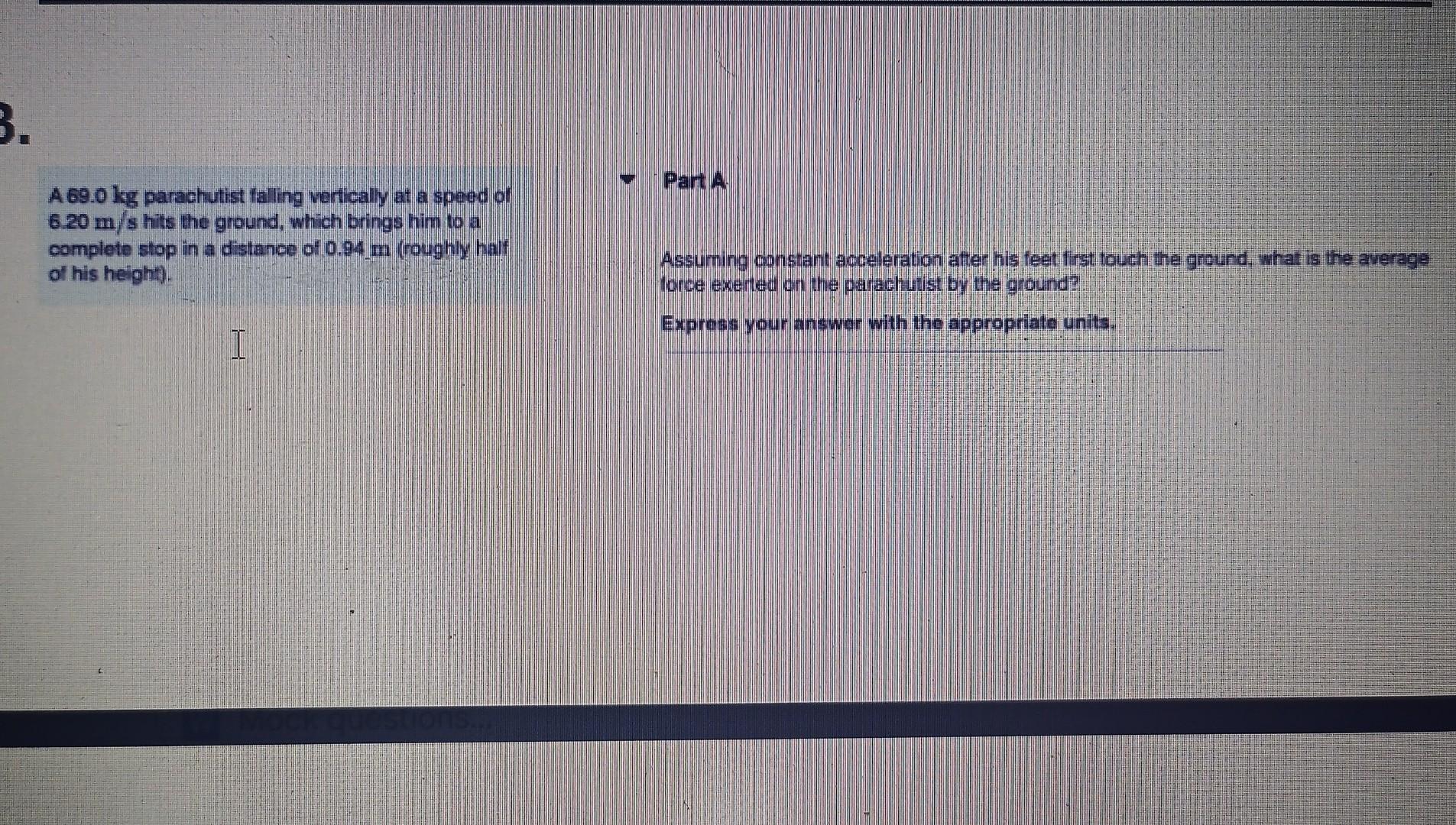 Solved A 69.0 lag parachutist falling vertically at a speed | Chegg.com