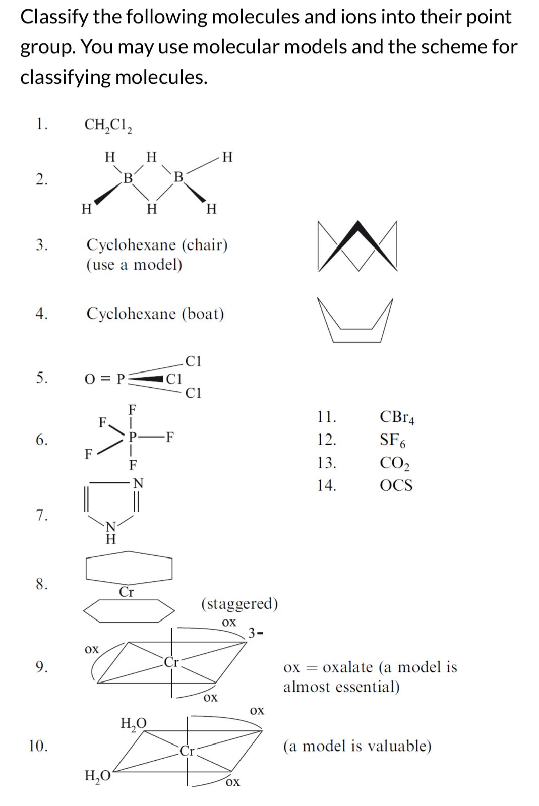 Solved Classify the following molecules and ions into their | Chegg.com
