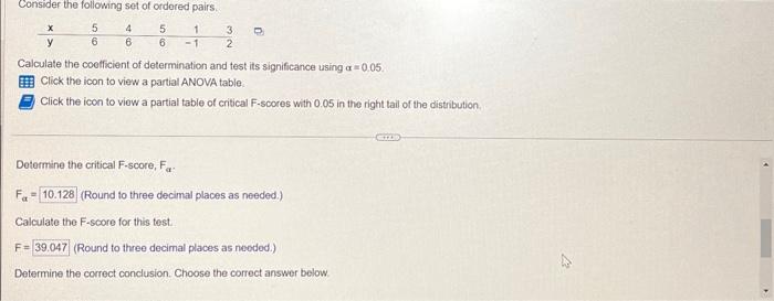 Solved Consider the following set of ordered pairs. | Chegg.com