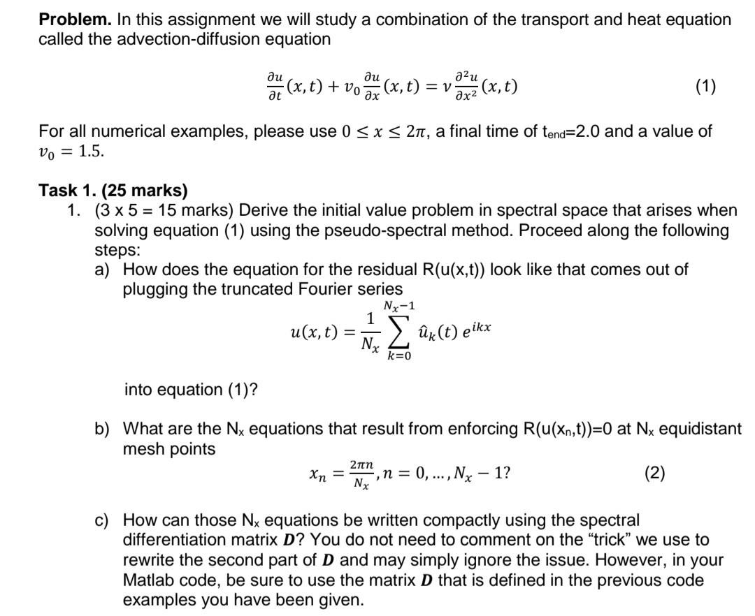 Problem. In this assignment we will study a | Chegg.com