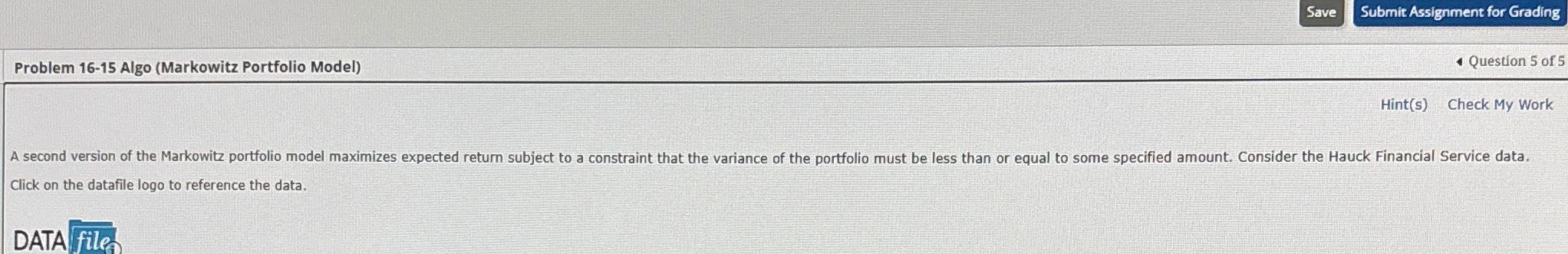 Submit Assignment for GradingProblem 16-15 ﻿Algo | Chegg.com