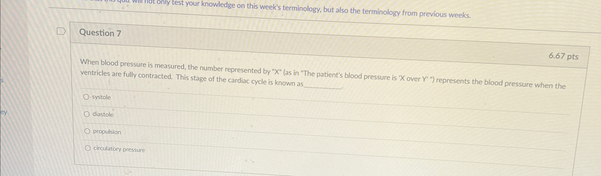 Solved Question 76.67 ﻿ptsWhen blood pressure is measured, | Chegg.com