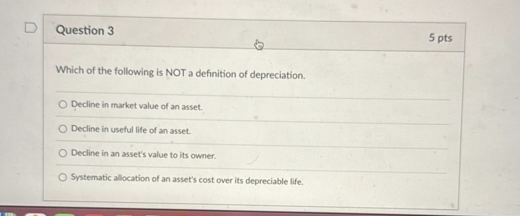 Solved Question 3Which of the following is NOT a definition | Chegg.com