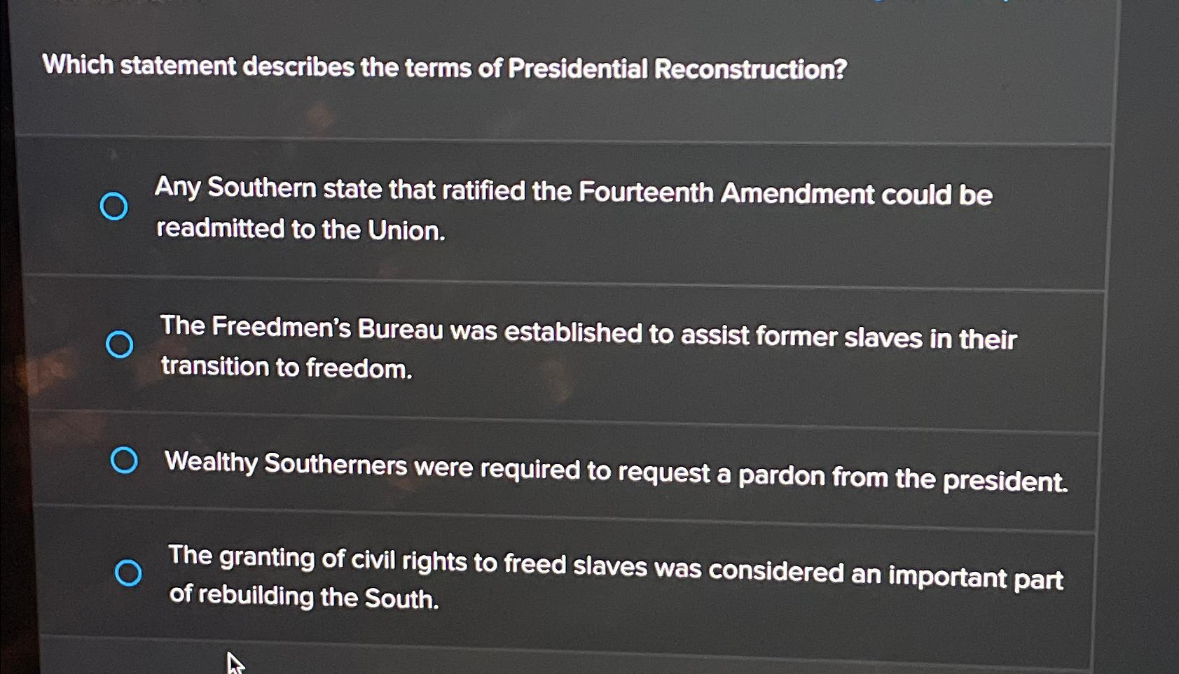 Solved Which statement describes the terms of Presidential | Chegg.com