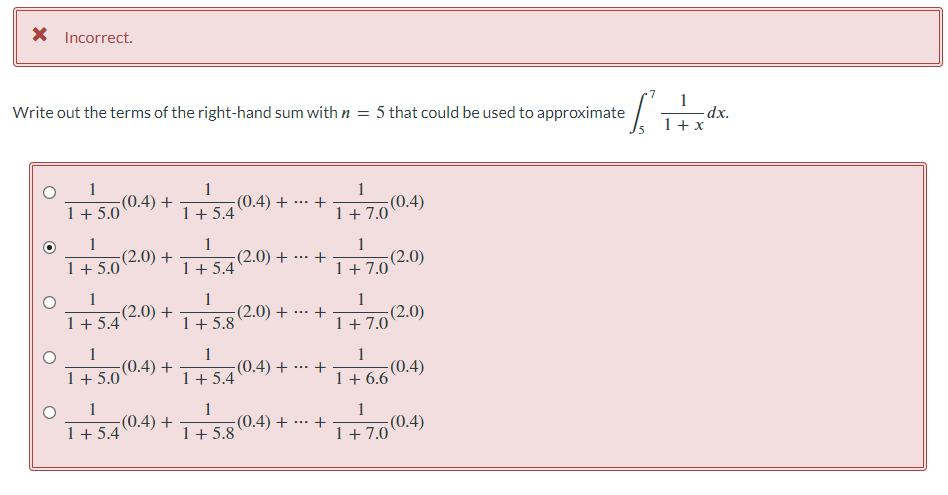 Solved x ﻿Incorrect.Write out the terms of the right-hand | Chegg.com