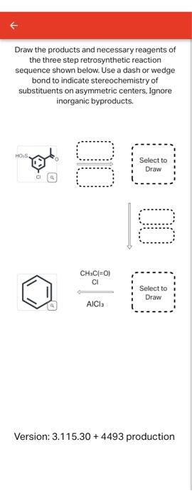 Solved Draw the products and necessary reagents of the three | Chegg.com
