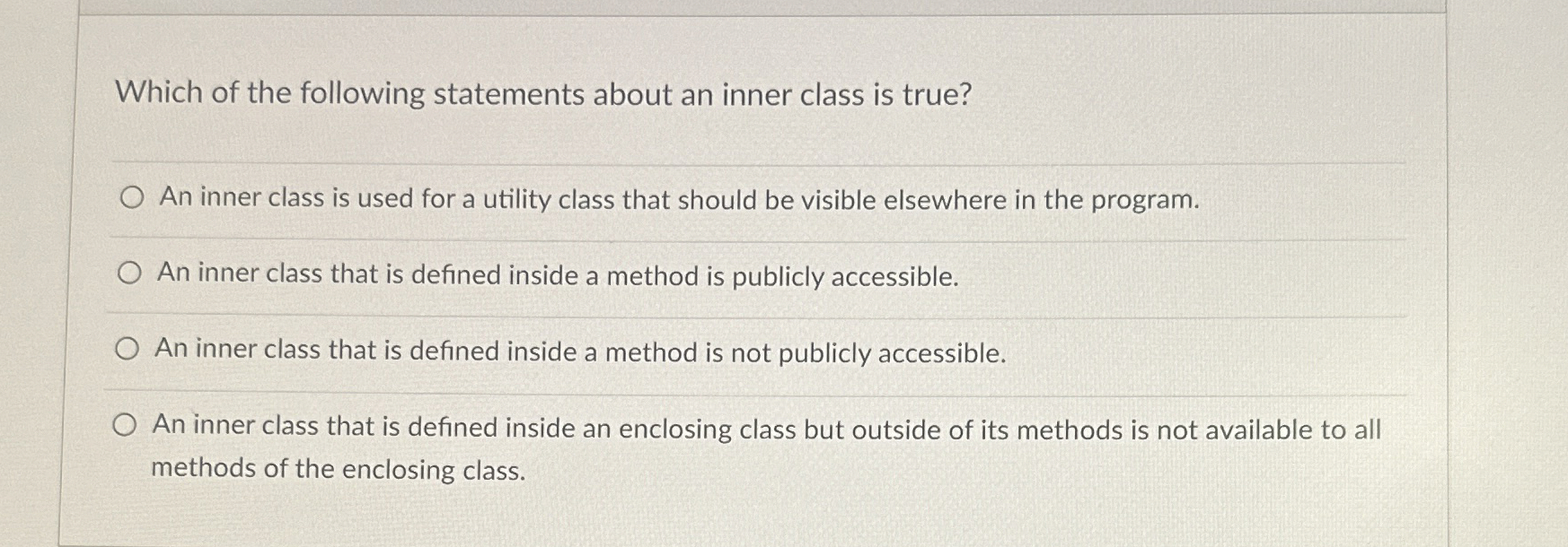 Solved Which of the following statements about an inner | Chegg.com