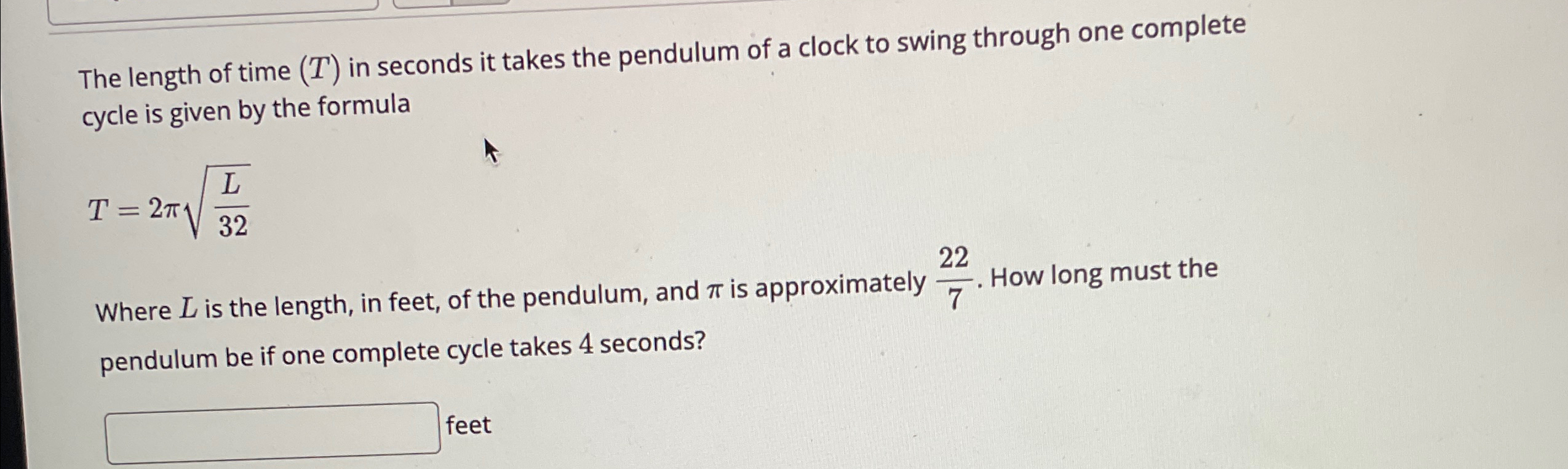 Solved The length of time (T) ﻿in seconds it takes the | Chegg.com