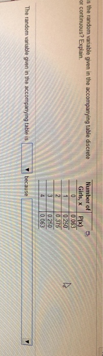 Solved is the random variable given in the accompanying | Chegg.com