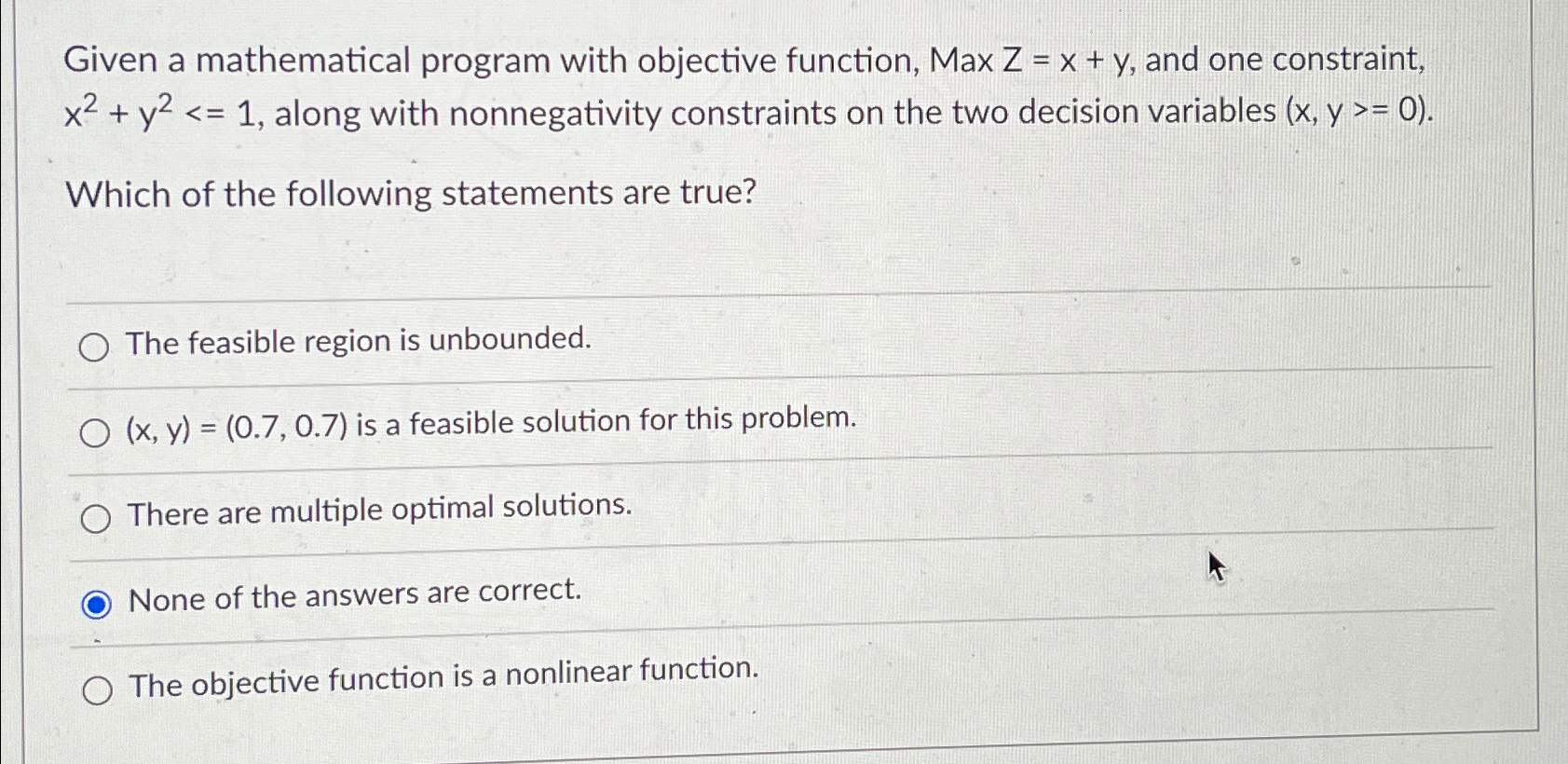 Solved Given A Mathematical Program With Objective Function 2753