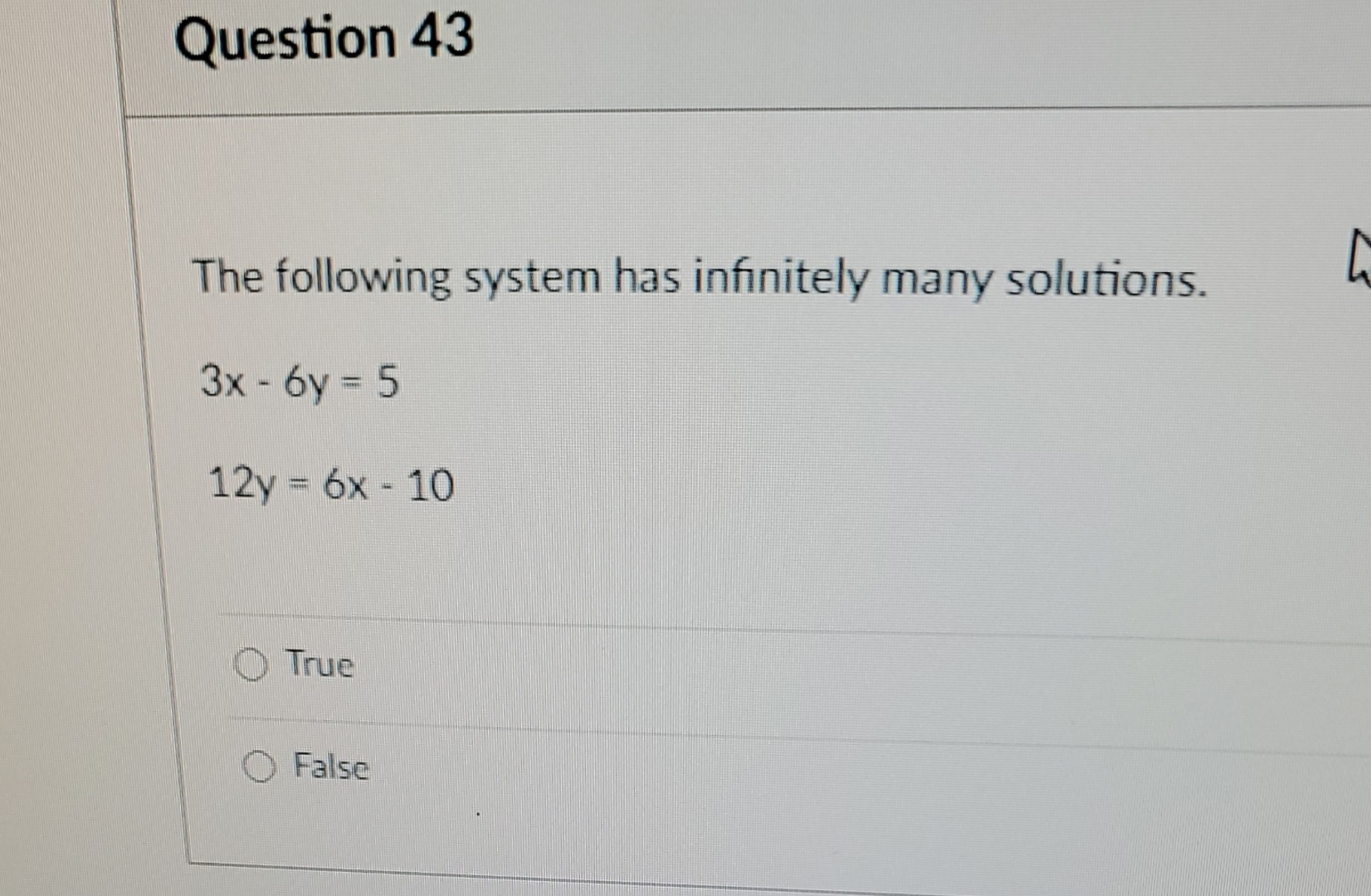 Solved Question 43The following system has infinitely many | Chegg.com