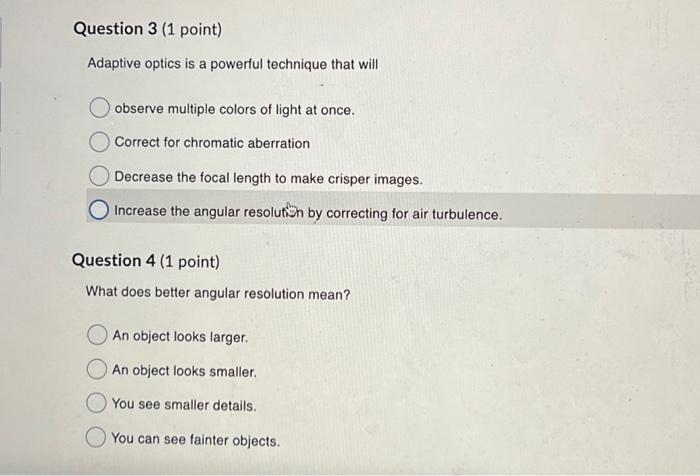 Solved Adaptive optics is a powerful technique that will | Chegg.com