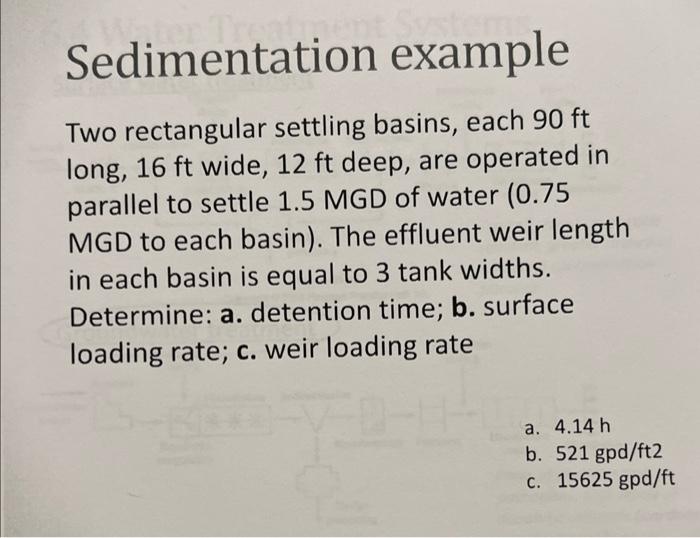 Solved Sedimentation example Two rectangular settling | Chegg.com