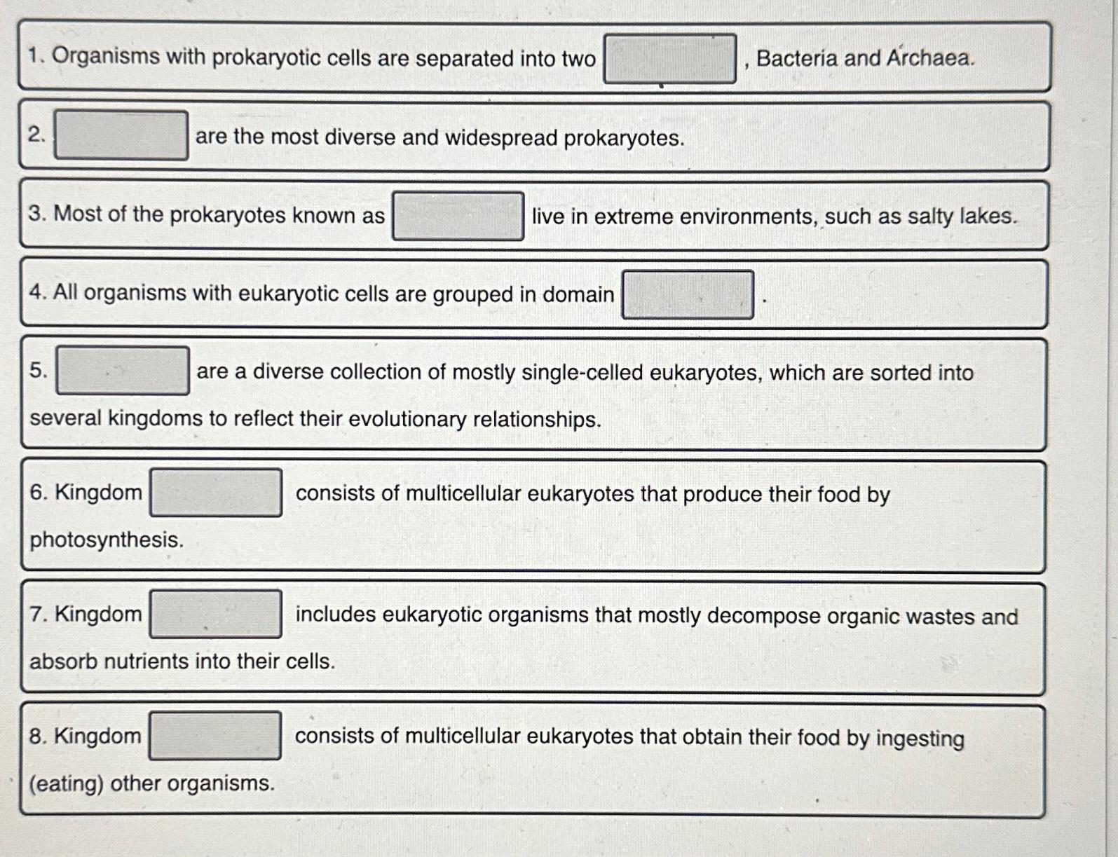 Solved Organisms with prokaryotic cells are separated into | Chegg.com