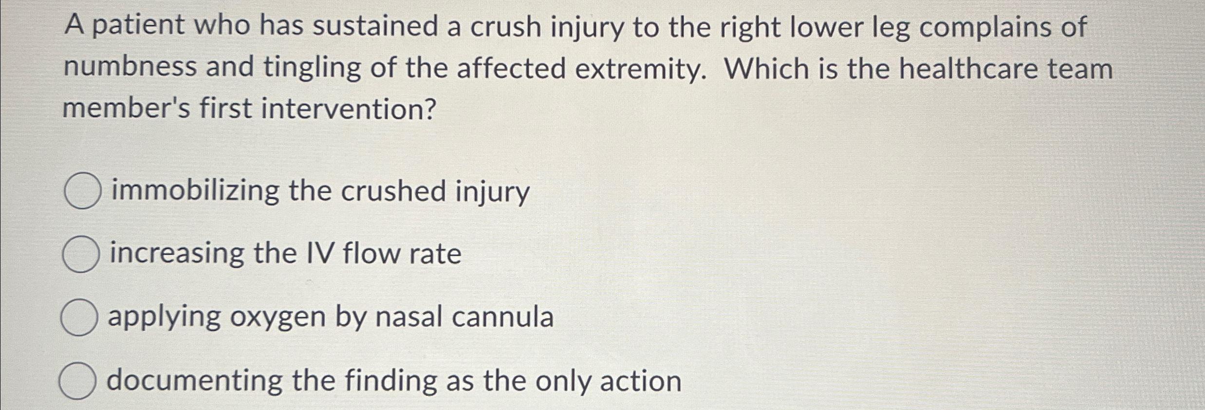 Solved A patient who has sustained a crush injury to the | Chegg.com