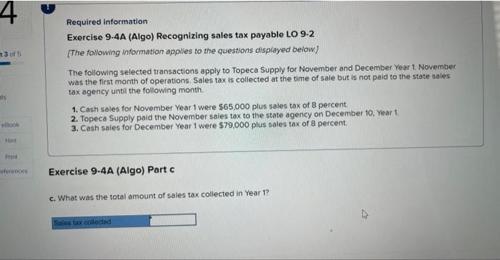 Solved Required information Exercise 9-4A (Algo) Recognizing | Chegg.com
