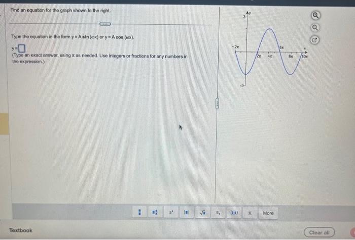 Solved Write the equation of a sine function with Amplitude | Chegg.com
