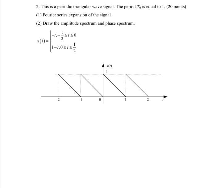Solved 2. This is a periodic triangular wave signal. The | Chegg.com
