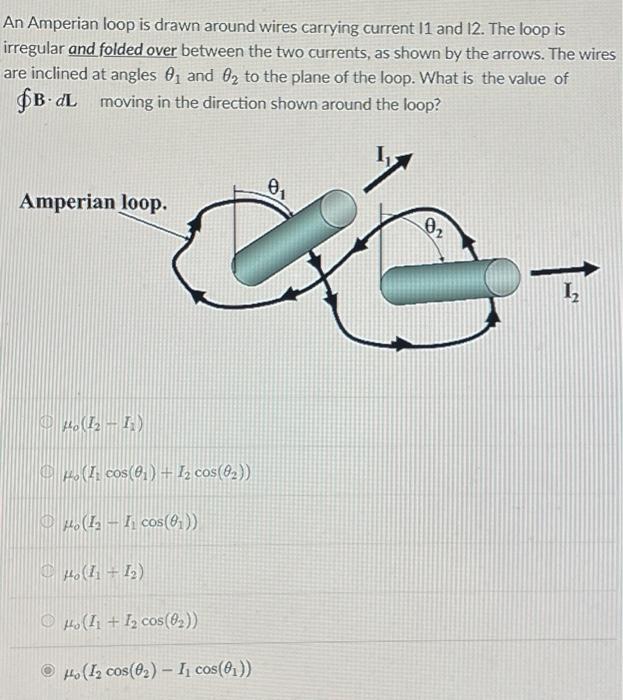 Solved An Amperian loop is drawn around wires carrying | Chegg.com