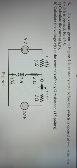 Solved 4. The circuit given in Figure 4 is at steady state | Chegg.com