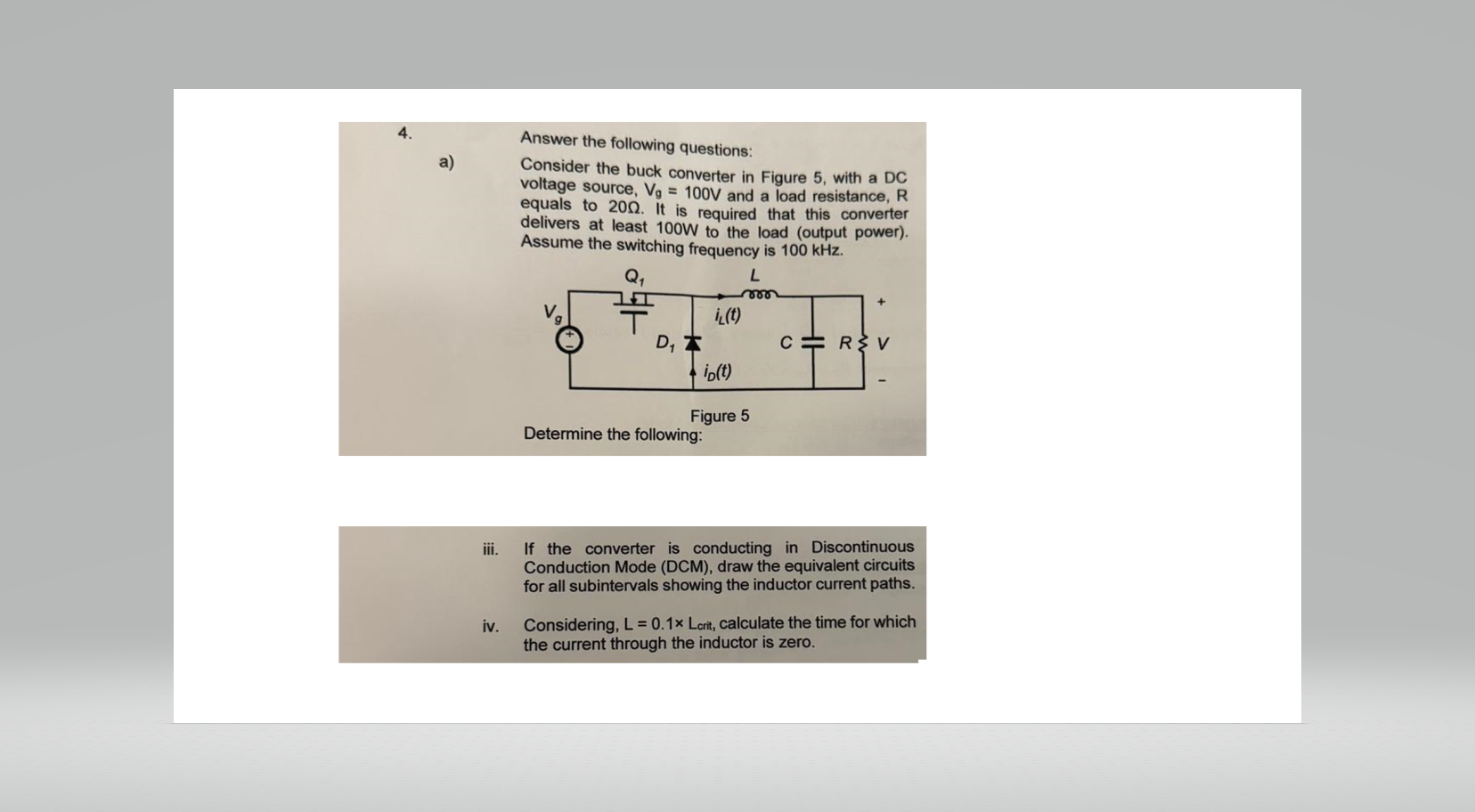 Solved Answer the following questions:a) ﻿Consider the buck | Chegg.com