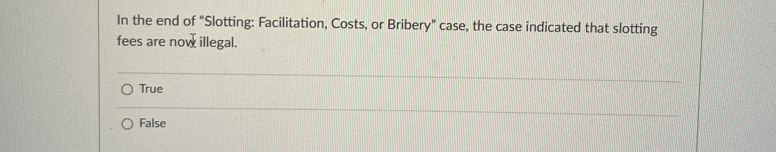 Solved In the end of "Slotting: Facilitation, Costs, or | Chegg.com