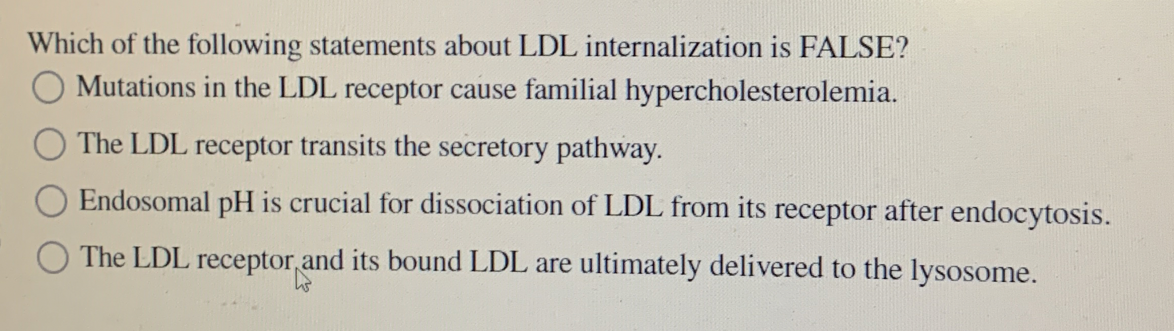 Solved Which of the following statements about LDL | Chegg.com