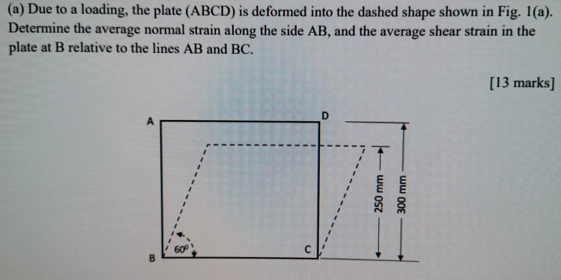 Solved (a) Due to a loading, the plate (ABCD) is deformed | Chegg.com