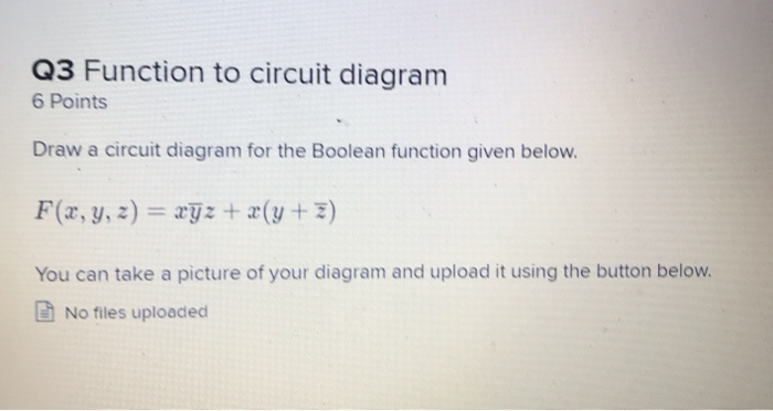 Solved Q3 Function to circuit diagram 6 Points Draw a | Chegg.com