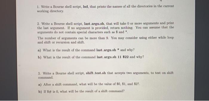 Solved 1 Write A Bourne Shell Script Isd That Prints The 4562