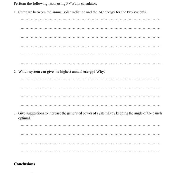 Solved Perform the following tasks using PV Watts | Chegg.com