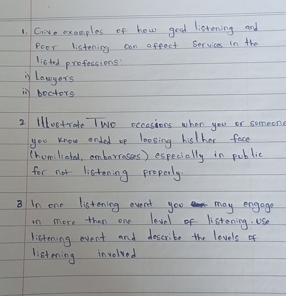 Give examples of how good listening and Poor | Chegg.com
