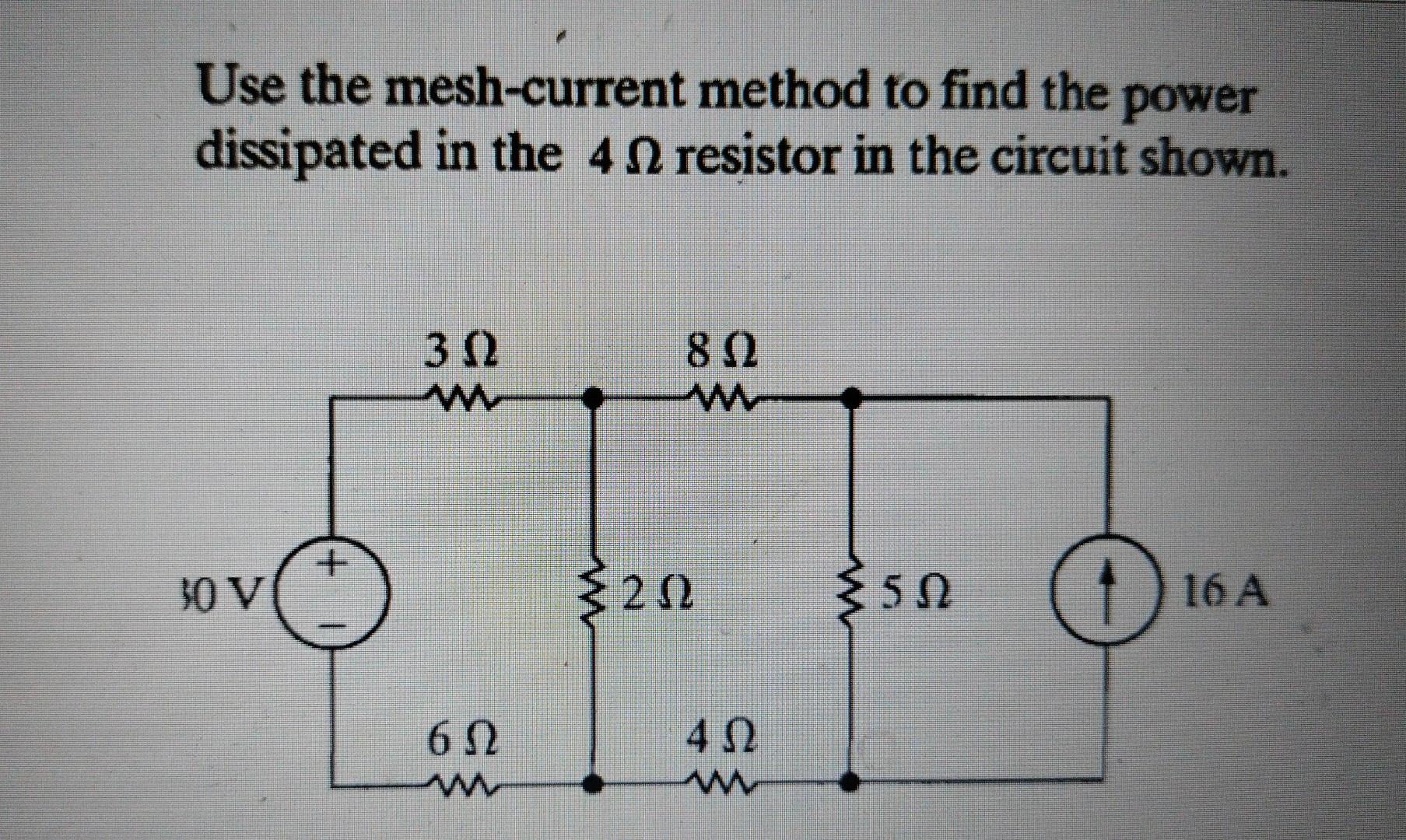 Solved Use the mesh-current method to find the power | Chegg.com
