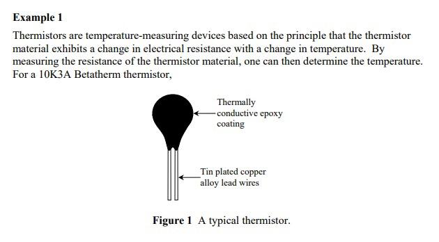Solved Example 1 Thermistors are temperature-measuring | Chegg.com