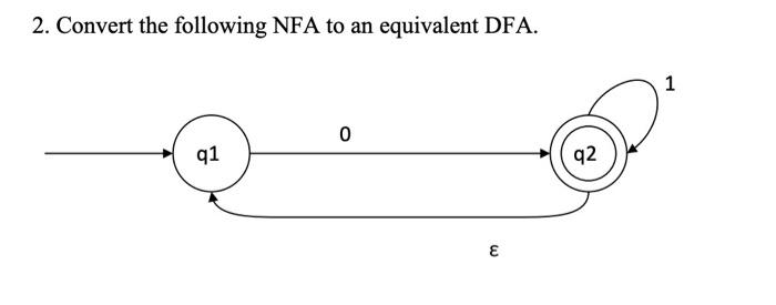 Solved 2. Convert the following NFA to an equivalent DFA. | Chegg.com