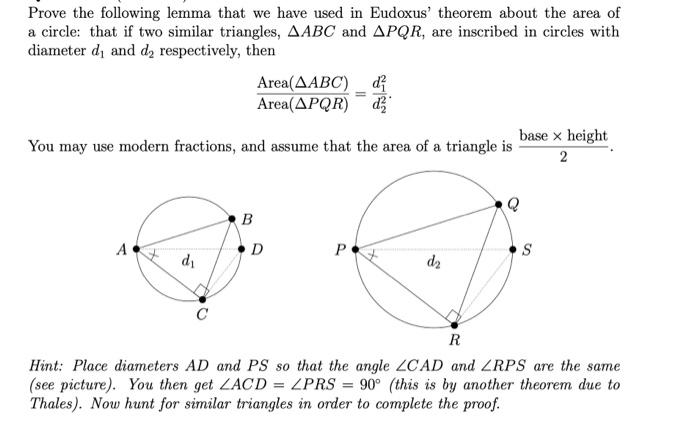Solved Prove the following lemma that we have used in | Chegg.com