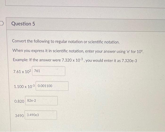 Solved Convert the following to regular notation or | Chegg.com