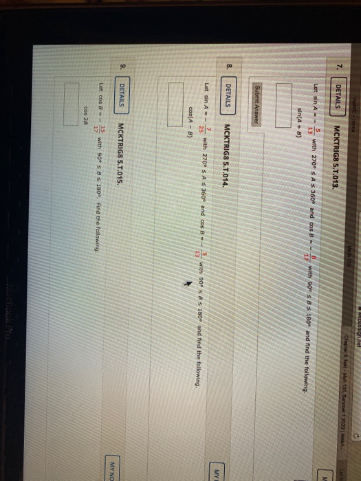 Solved Wolonnel MyAVC - Home Math 11 Chapter 5 Test - Mah | Chegg.com