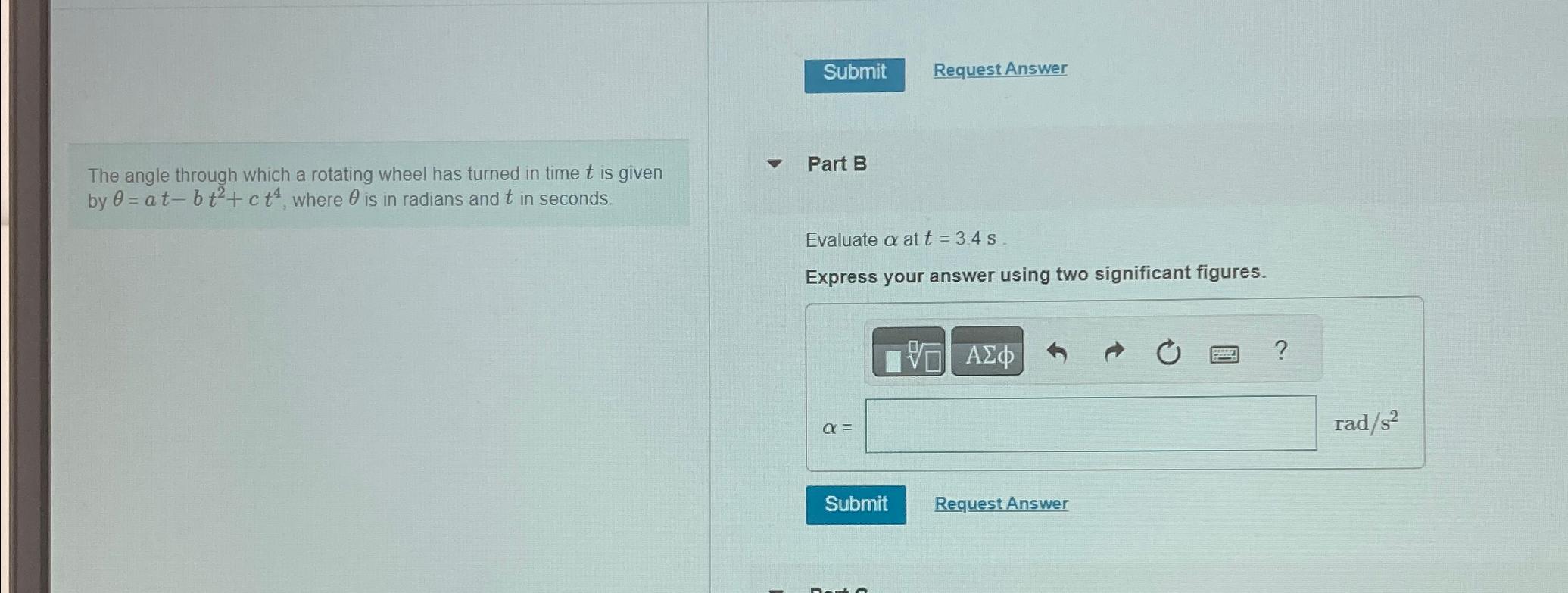 The angle through which a rotating wheel has turned | Chegg.com