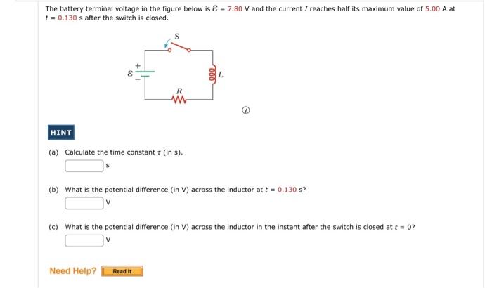 Solved The battery terminal voltage in the figure below is | Chegg.com