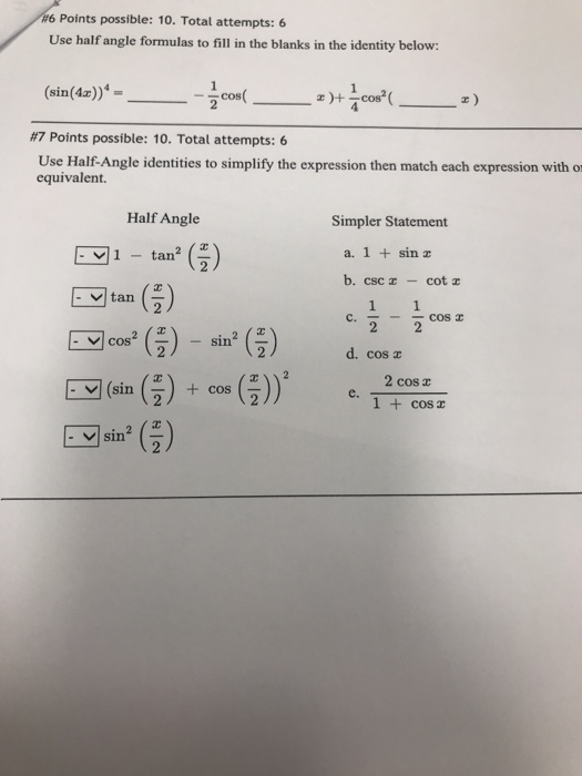 Solved #6 Points possible: 10. Total attempts: 6 Use half | Chegg.com